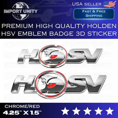 2X PREMIUM HOLDEN HSV Emblem Badge 3D Sticker For Trunk Tailgate ...