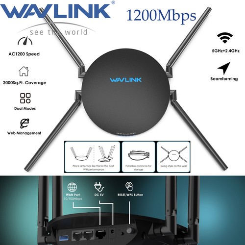 Wavlink AC1200 Wireless Router Extender WIFI Repeater Dual Band ...