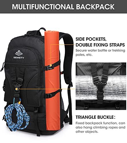 Hiking Backpack 45L,Expandable Hiking Backpack, Travel Backpack with ...