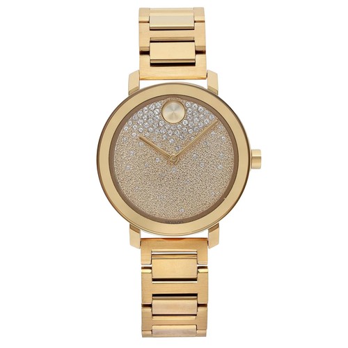 Movado BOLD Evolution Gold-tone Steel Crystal Gold Dial Quartz Watch ...