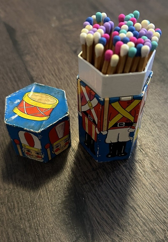 Vintage Wooden Matches In Hexagon Matchbox Toy Soldier Made In Otagiri ...