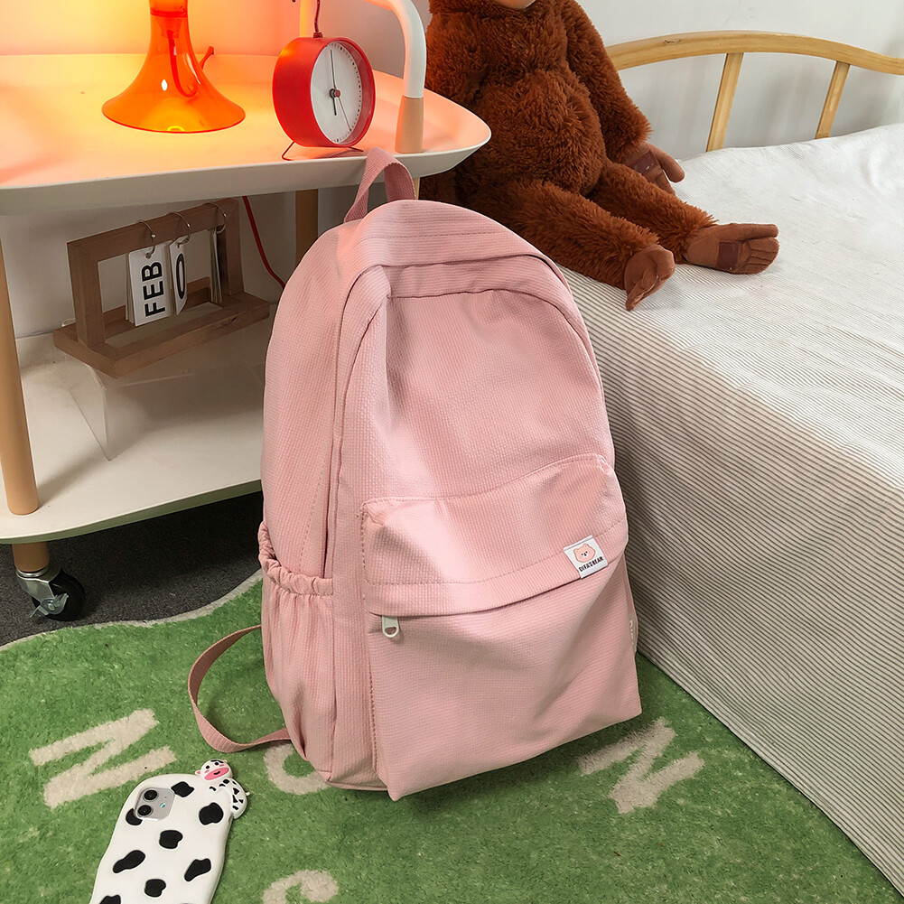 Simple Classic Backpack Teens Girls Student Large Capacity Bookbag ...