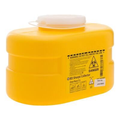 3L Sharps Hypodermic Waste Container Bin for Needle Syringe Disposal ...