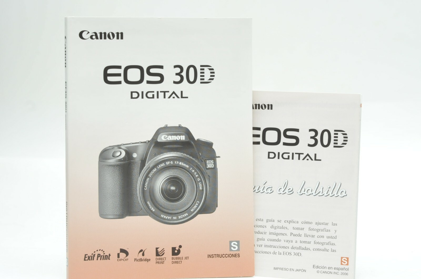 Spanish Canon EOS 30D Digital Camera Instruction Manual User W/ Quick ...