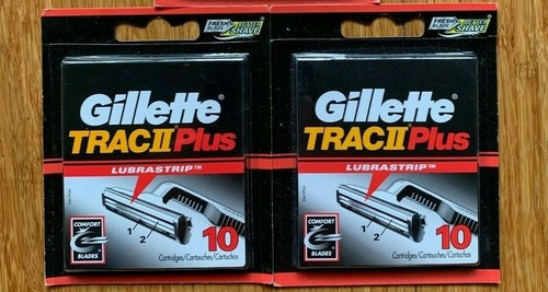 20 Gillette Track Trac II PLUS Razor Blade Shaver Replacement ...