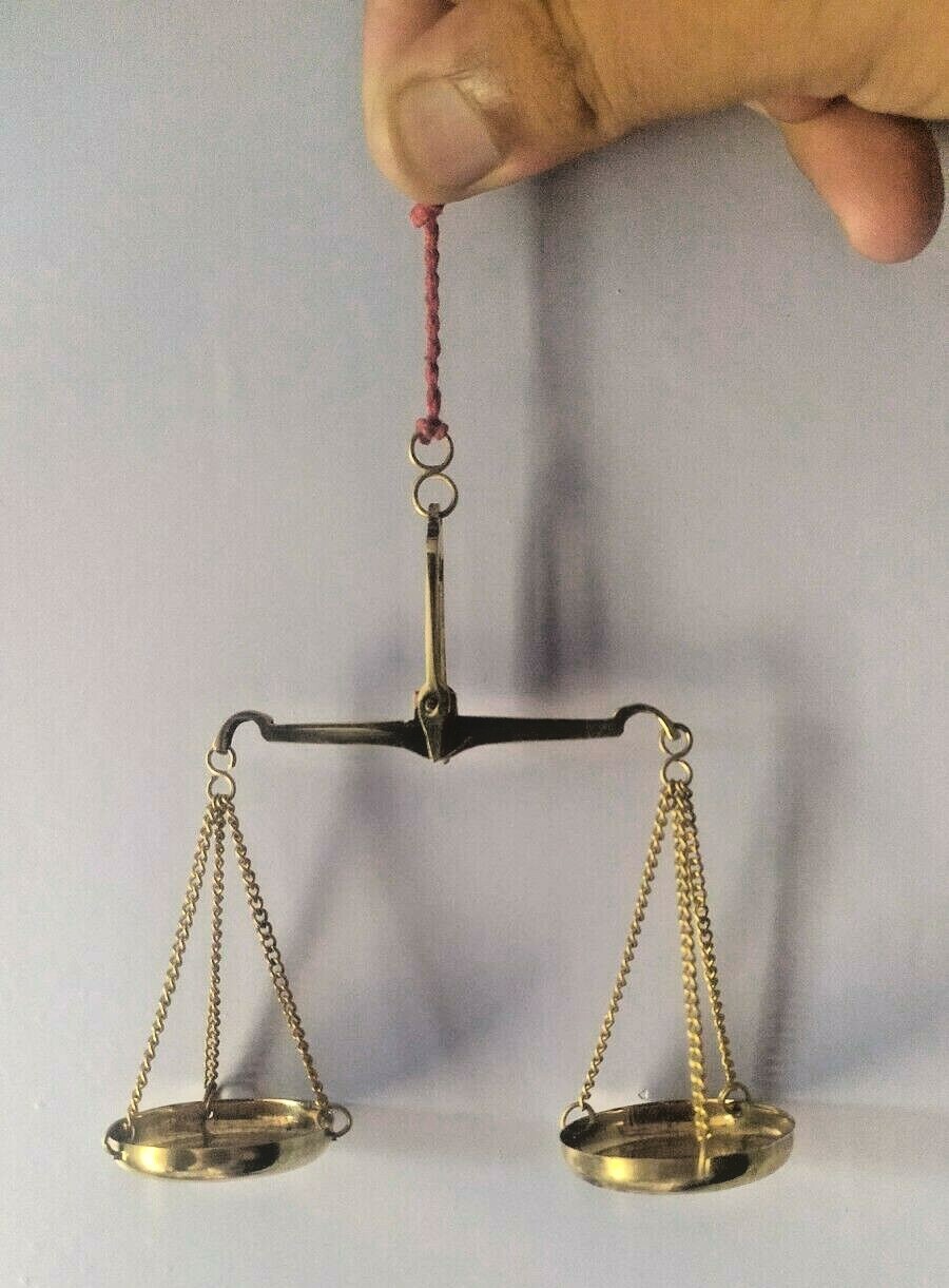 Brass Handcrafted Small Weight Measuring Scale / Balance Measure ...