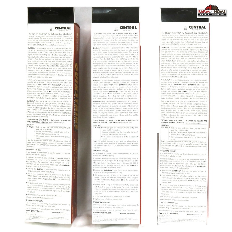 StarBar QuikStrike Fly Abatement Strip ~ NEW | eBay