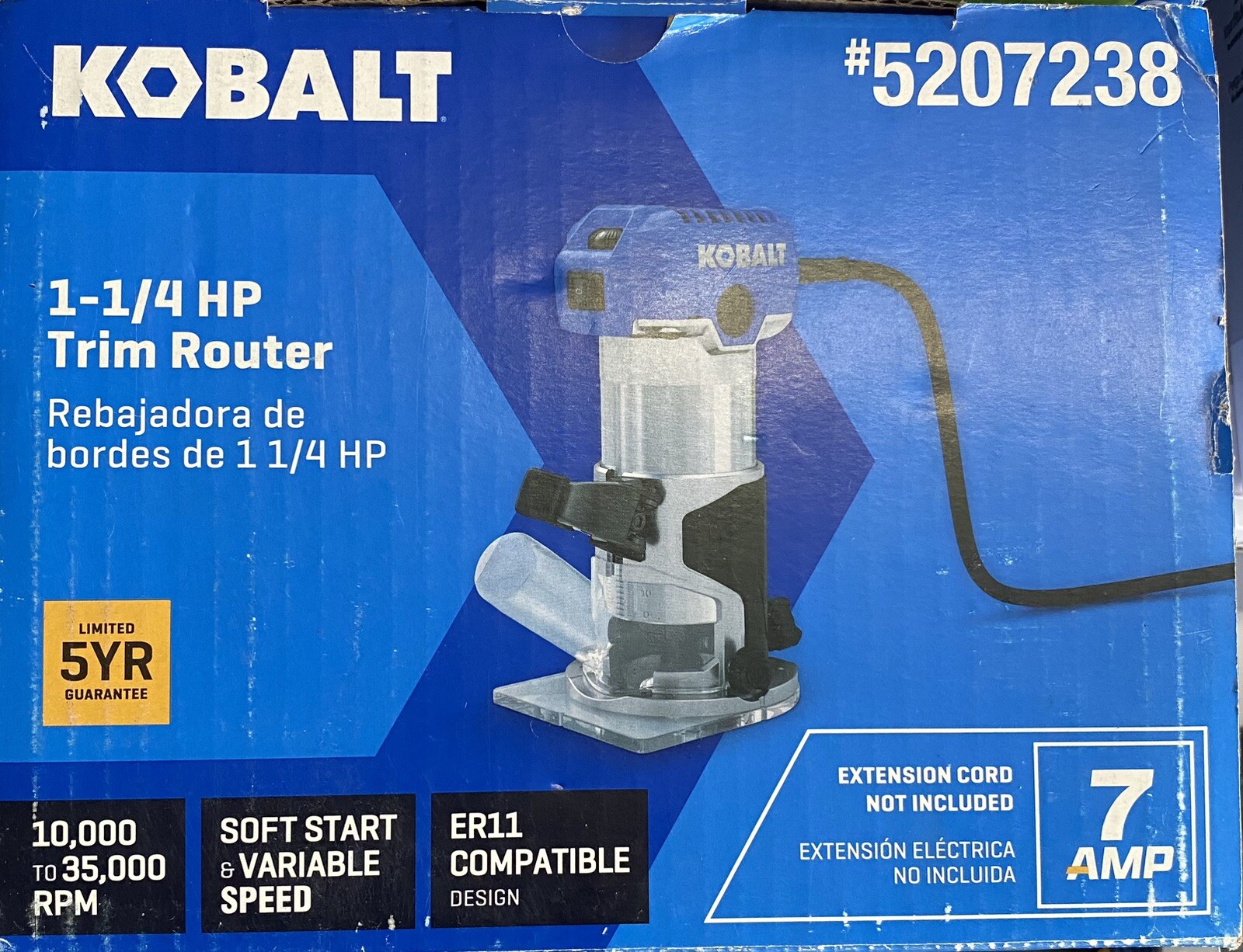 Kobalt 1-1/4in HP Trim Router 7-A Variable SpeedT K7TR-03 #5207238 for ...