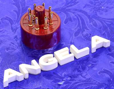 8 Pin Oxblood Phenolic Short Tube Base Gold Pins For EL34 & Other Tubes ...