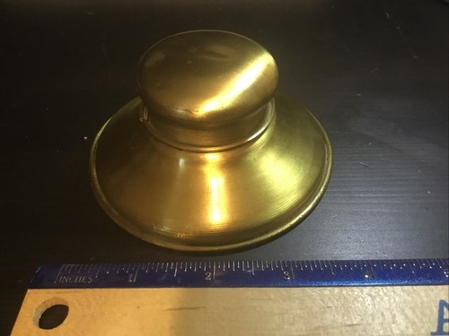 Vintage Brass Round Inkwell - Split In Well And Top | eBay