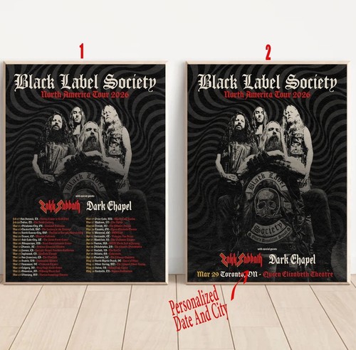 Custom Black Label Society 2026 North American Tour Poster | eBay UK