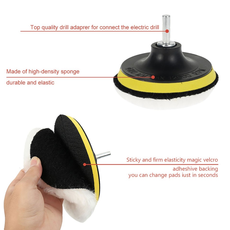 7Pcs Wool Polishing Pads 4 Inch Buffing Pads Polishing Buffer Pads for ...