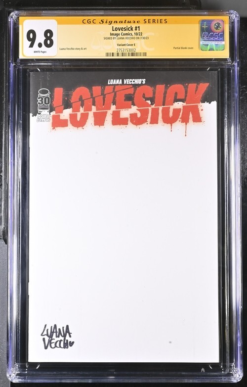 Lovesick #1 Image Comics Variant Cover E CGC SS 9.8 Signed Luana ...
