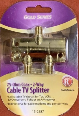 Radio Shack Gold Series 2-Way Cable TV Splitter 75-Ohm Coax NEW | eBay