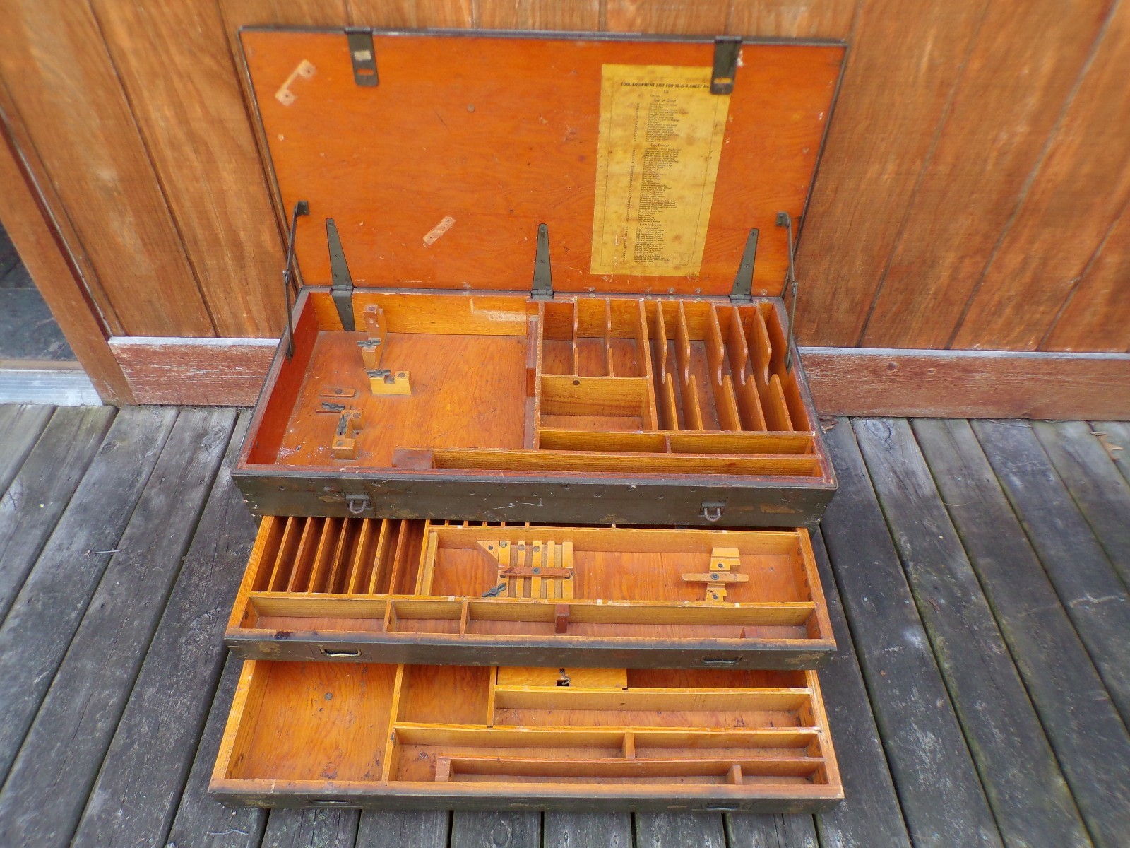 Vintage WWII Military Tool Chest w/ Drawers US Army Signal Corps Wood ...
