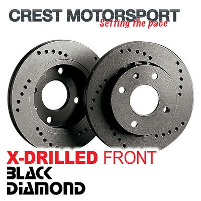 BLACK DIAMOND X-Drilled Vented Front Brake Discs (280mm) Drilled ...