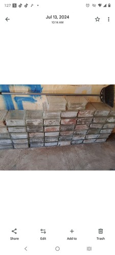 2 Glass BLOCKS Vintage MCM, Glass Block Brick Approx 7 3/4 x 7 3/4x 3 3 ...