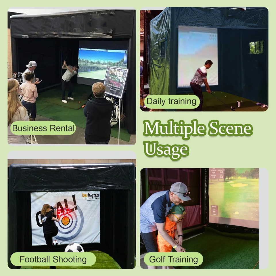 Portable Inflatable Golf Simulator Set - 13X10Ft Dual - Use (Indoor ...