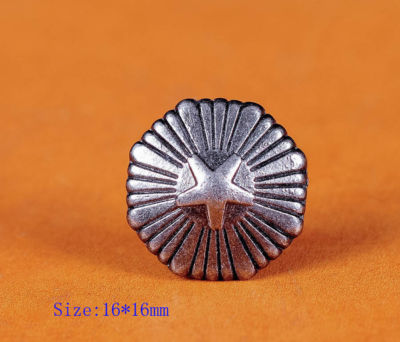30X 16mm Retro Silver Umbrella Star Flower Fast Rivet Leather craft ...