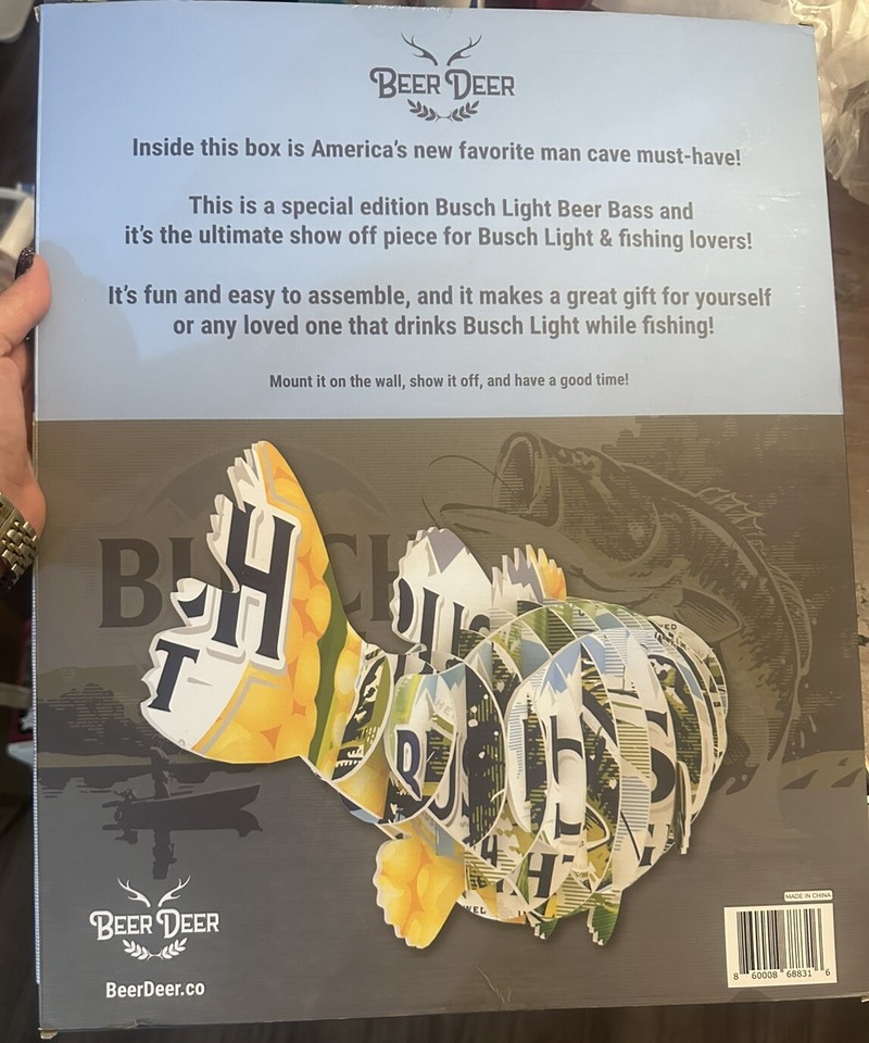 Busch Light 3D Cardboard Beer Bass Fish Wall Mount, Man Cave Decor | eBay