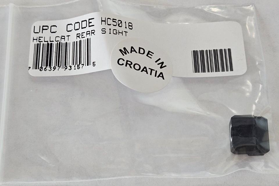 Springfield Hellcat Rear Sight Black White U Notch Replacement HC5018 ...