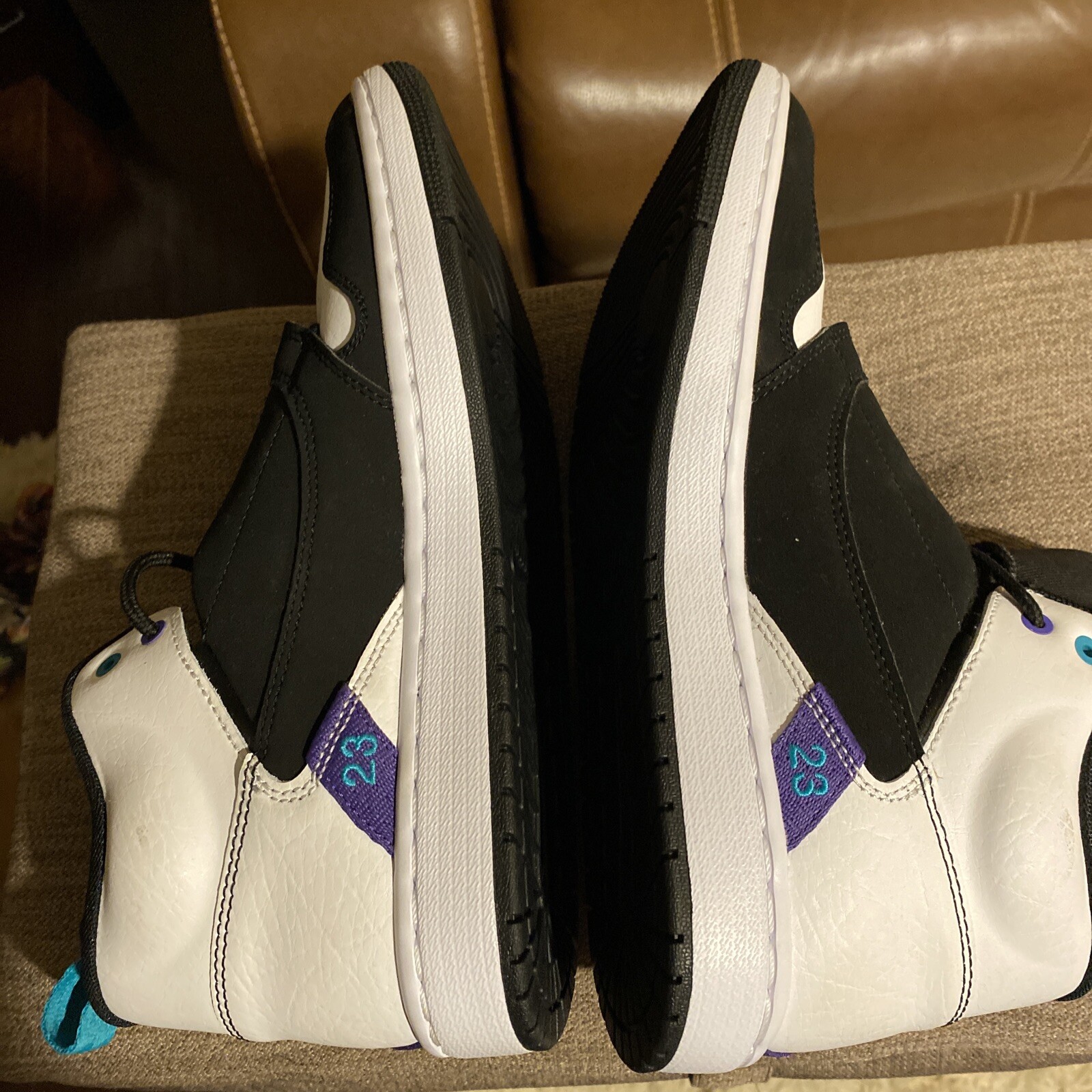 Nike Air Jordan Fadeaway Black/White/Purple/Teal Shoes A01329-035 8.5 ...