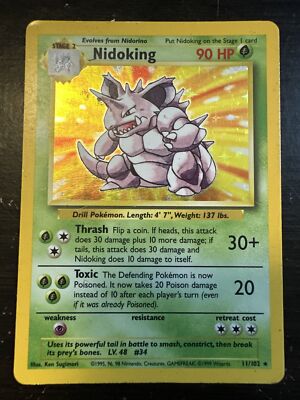 Pokémon TCG Nidoking Base Set 11/102 Holo Unlimited Holo Rare | eBay