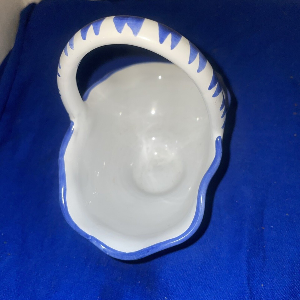 Keramika Clay Ceramic Pottery Hand Painted Basket Modra Slovakia Czech ...