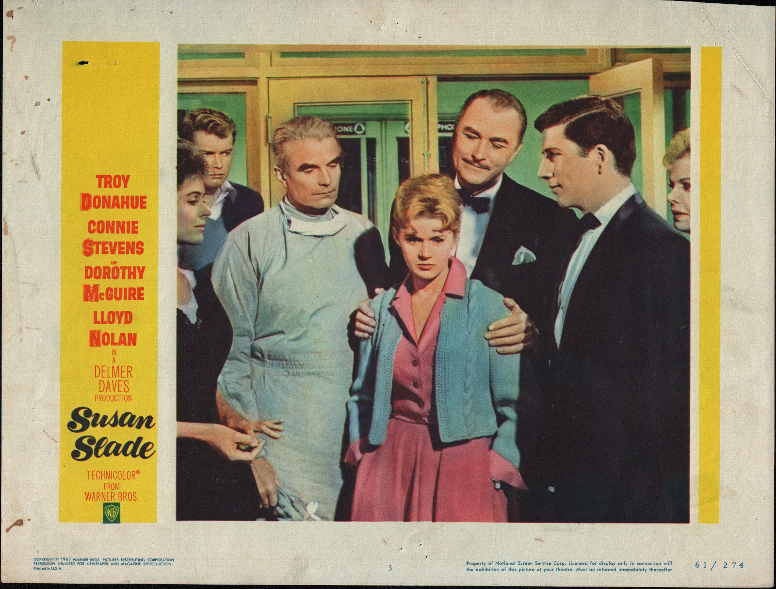 SUSAN SLADE orig 1961 lobby card CONNIE STEVENS/BURT CONVY 11x14 movie ...