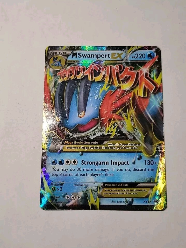 MEGA M Swampert EX Ultra Rare XY87 Black Star Promo Holo Foil Pokemon ...