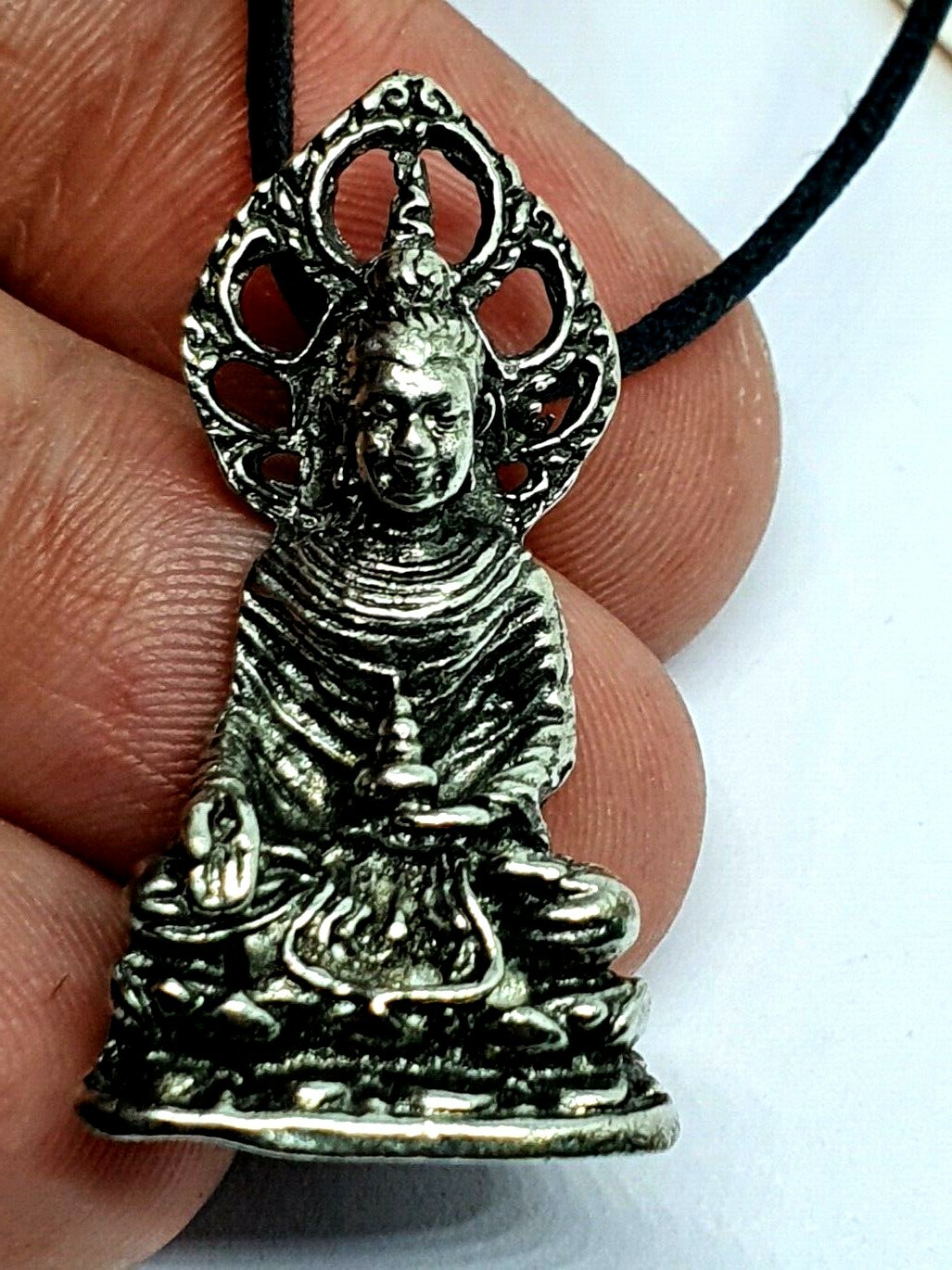 Medicine Buddha Necklace Pendant Indian God Cord Lace Amida Buddha ...