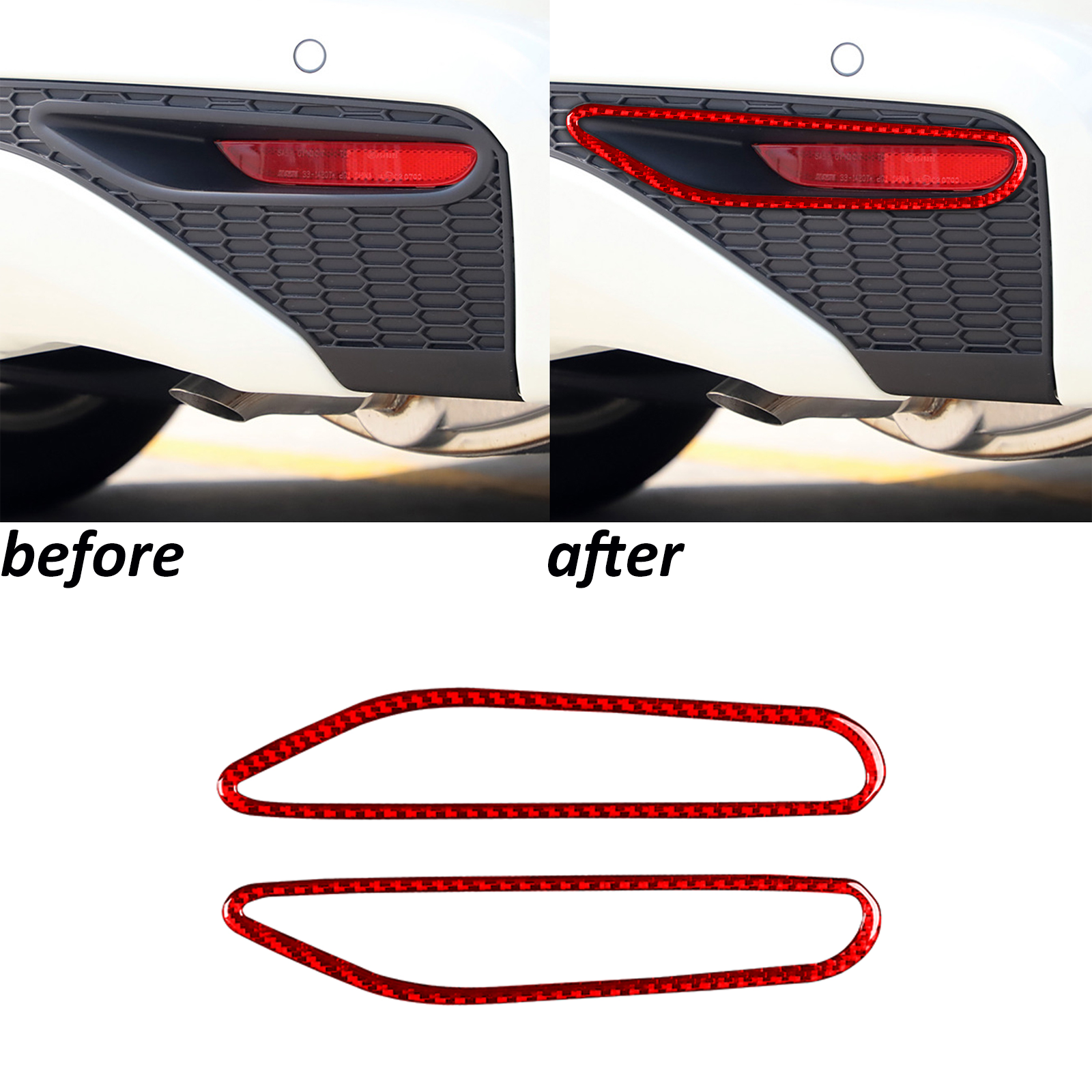 Red Carbon Fiber Exterior Rear Fog Light Frame Trim For Nissan Altima ...