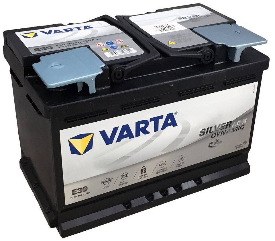 Varta E39 AGM VRLA 12V 70AH 760A Car Battery Fits VW AUDI VAG ­7P0 915 ...