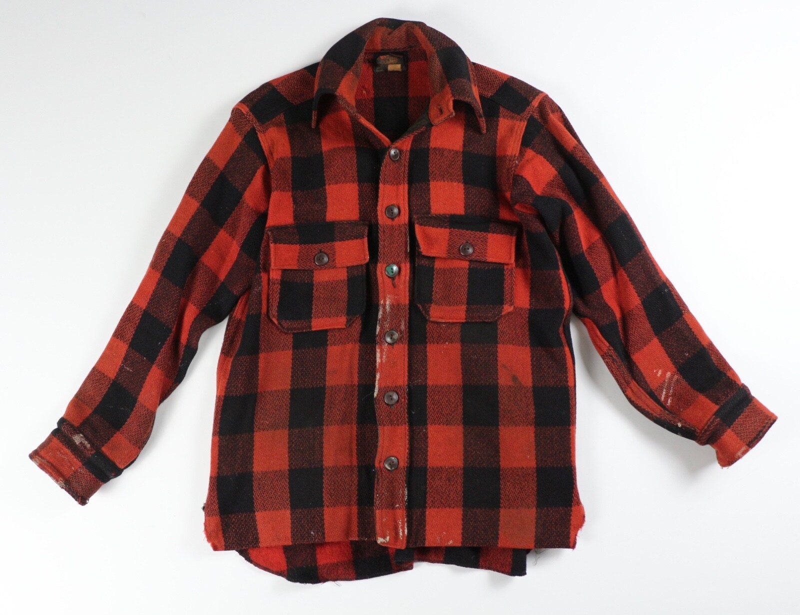 Vtg Woolrich Jacket 1940s Wool Buffalo Check Hunting … - Gem