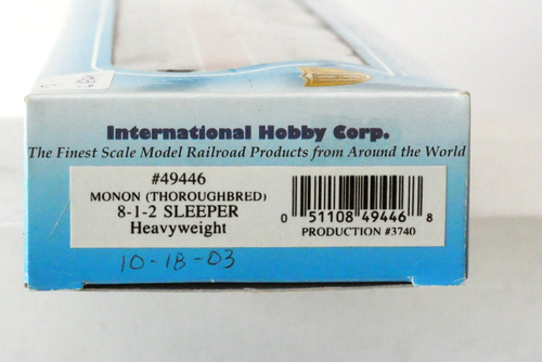 HO SCALE(IHC) MONON HOOSIERELAND 8-1-2 HEAVYWEIGHT SLEEPER | eBay