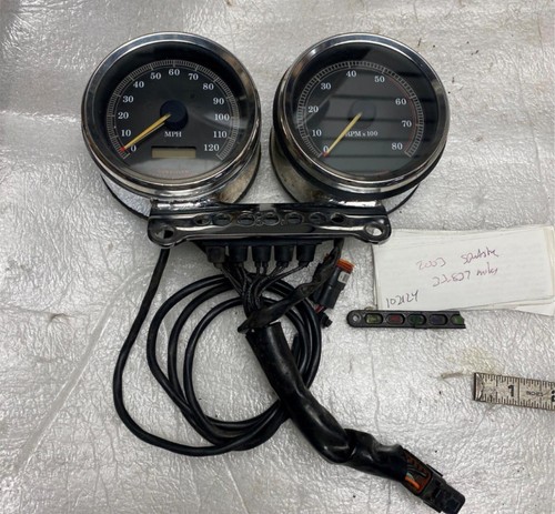 OEM Speedometer Tach Assy Harley Dyna Sportster Mount Chrome Indicator ...