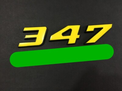 (2pcs) Black & Yellow 347 Badge Emblem Trim 374 473 for Passenger ...