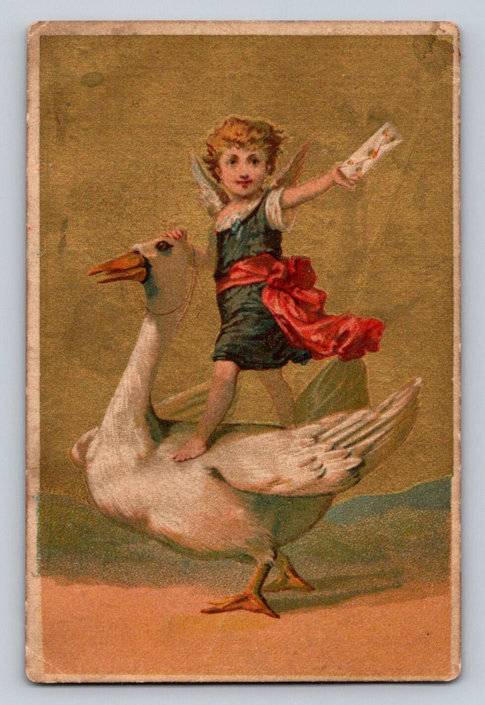 1884 Calendar Clee Sons Grocers Drapers Fantasy Person Rides Goose P617 ...