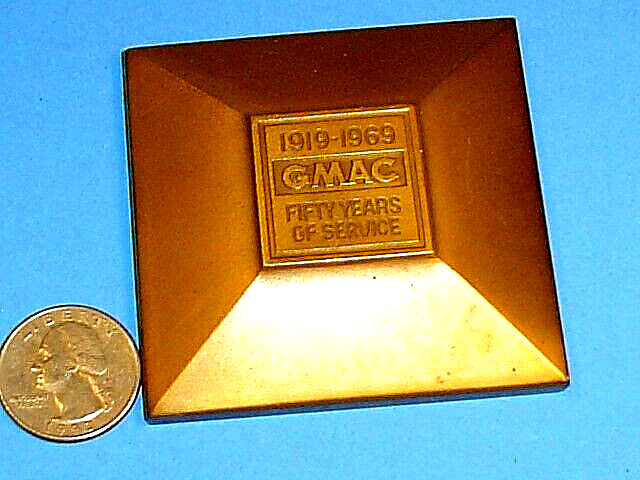 VINTAGE GMAC 1919-1969 FIFTY YEARS OF SERVICE BRONZE PAPERWEIGHT ...