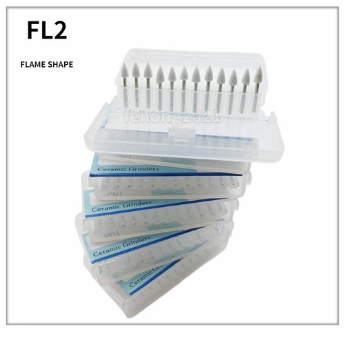 5X Dental Flame White Stone Polishing FG Burs FL2 Abrasion Point Bur ...