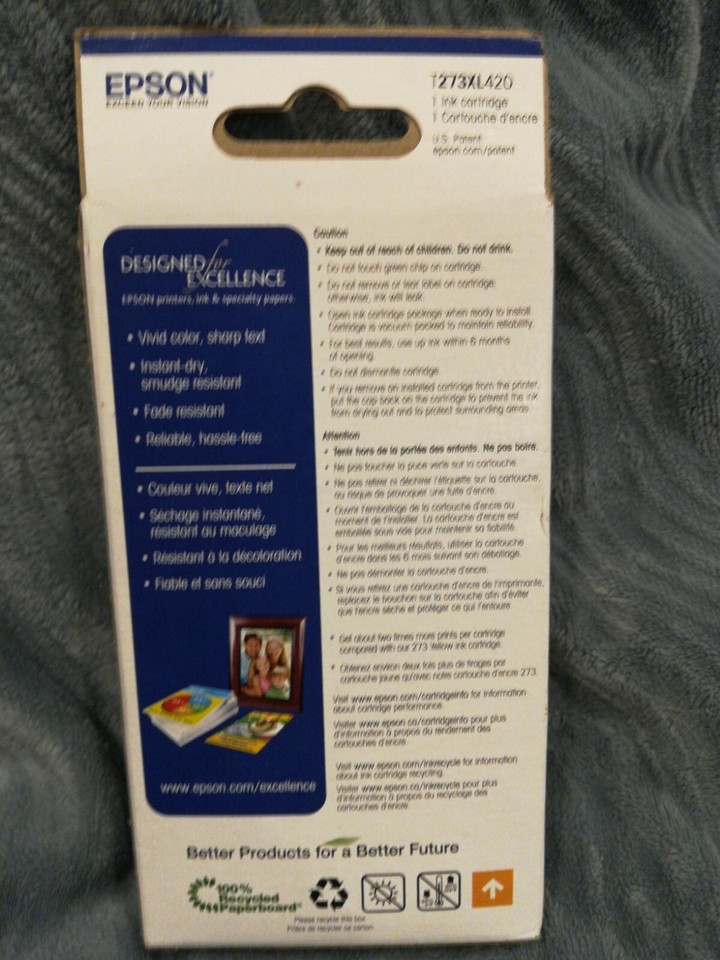 Genuine Epson 273XL Yellow Ink (New Sealed) Best by 02/2021 date | eBay