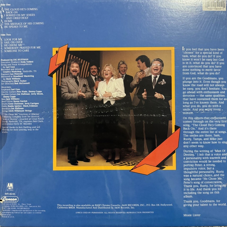 SEALED LP Southern Gospel Happy Goodmans "Chosen" Michael English Rusty ...