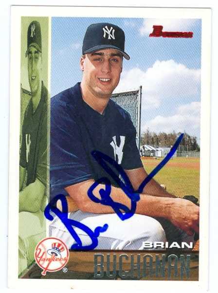 Brian Buchanan autographed baseball card New York Yankees 1995 Topps ...
