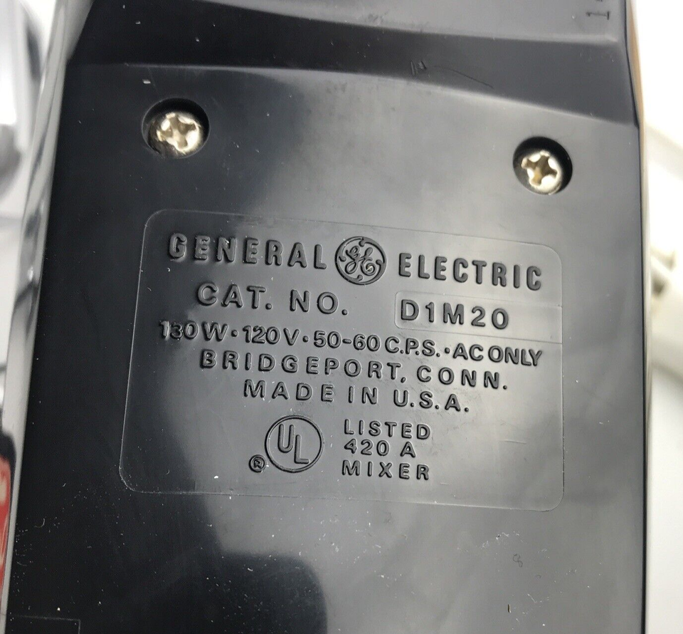 General Electric Vintage Custom Portable Mixer Model M20 New Orig Open ...