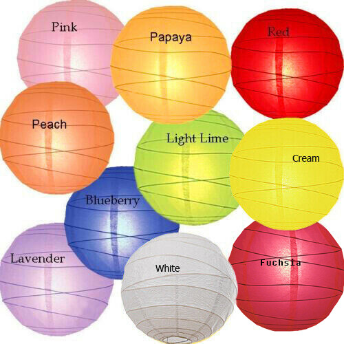 Color Paper Lantern In 16''/40cm Irregular Bamboo Frame Party Wedding ...