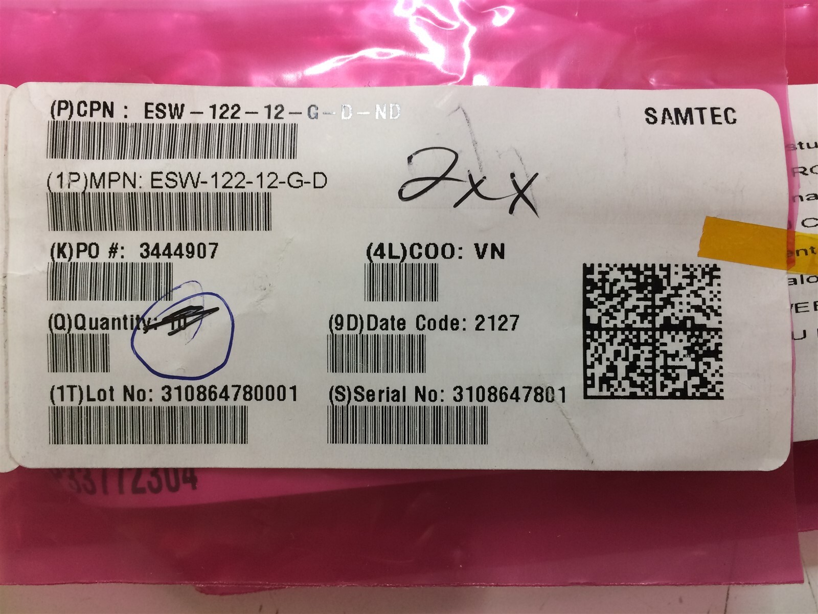 ESW-122-12-G-D SAMTEC CONN SOCKET 44POS 0.1 GOLD PCB 1 UNIT | eBay