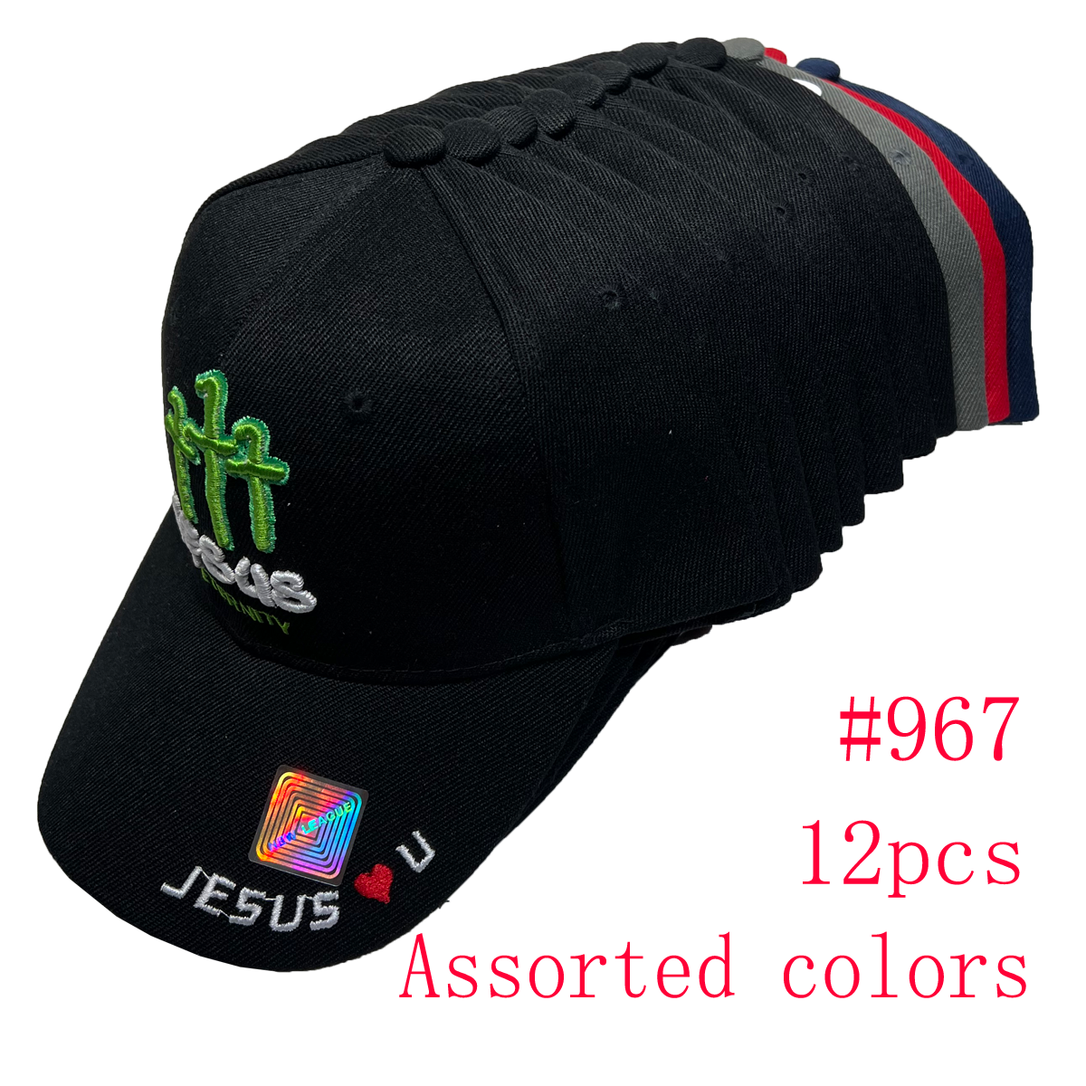 JESUS ETERNITY Religion 3D Embroidered Adjustable Baseball Cap Hats LOT ...