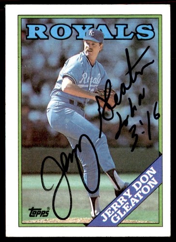 1988 Topps Jerry Don Gleaton Auto Kansas City Royals #116 NO COA | eBay