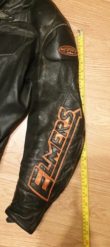 Scott Leathers Leather 1 Piece Motorcycle Race Suit Black/Orange Size ...