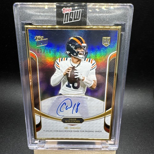 2024 Topps Now Caleb Williams Rookie Campaign Auto Gold Frame 10 Bears ...